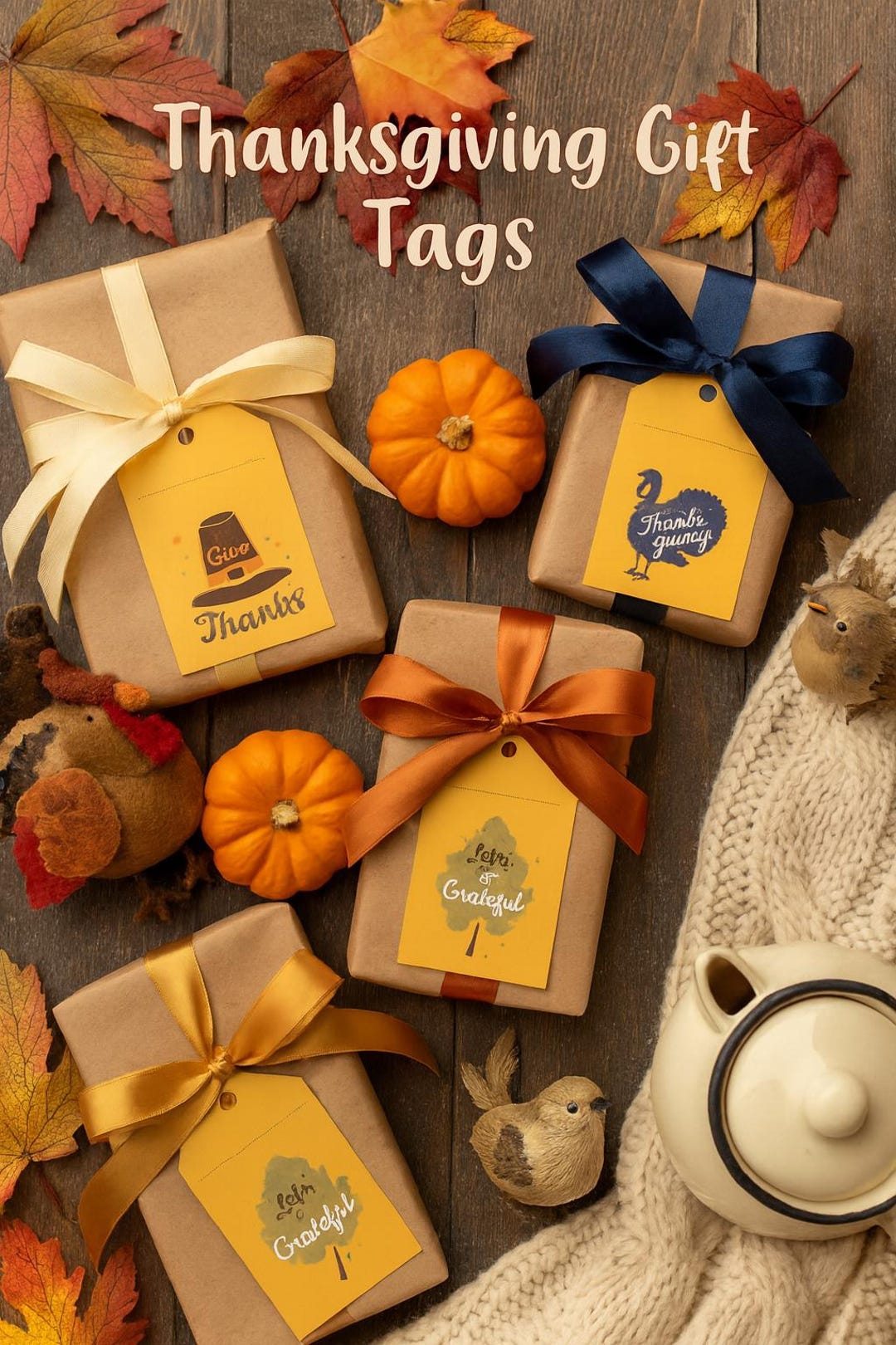 Thanksgiving Gift Tags Printable Set – Fall Autumn Labels | Thank You ...