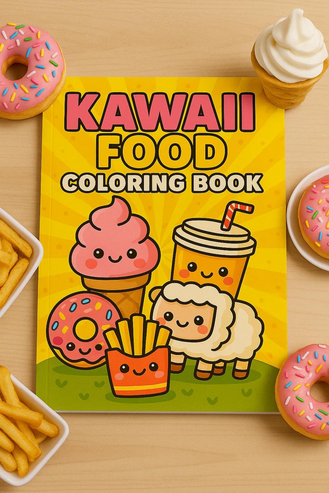 Kawaii Food Coloring Pages – Cute Printable Coloring Book With 15 ...