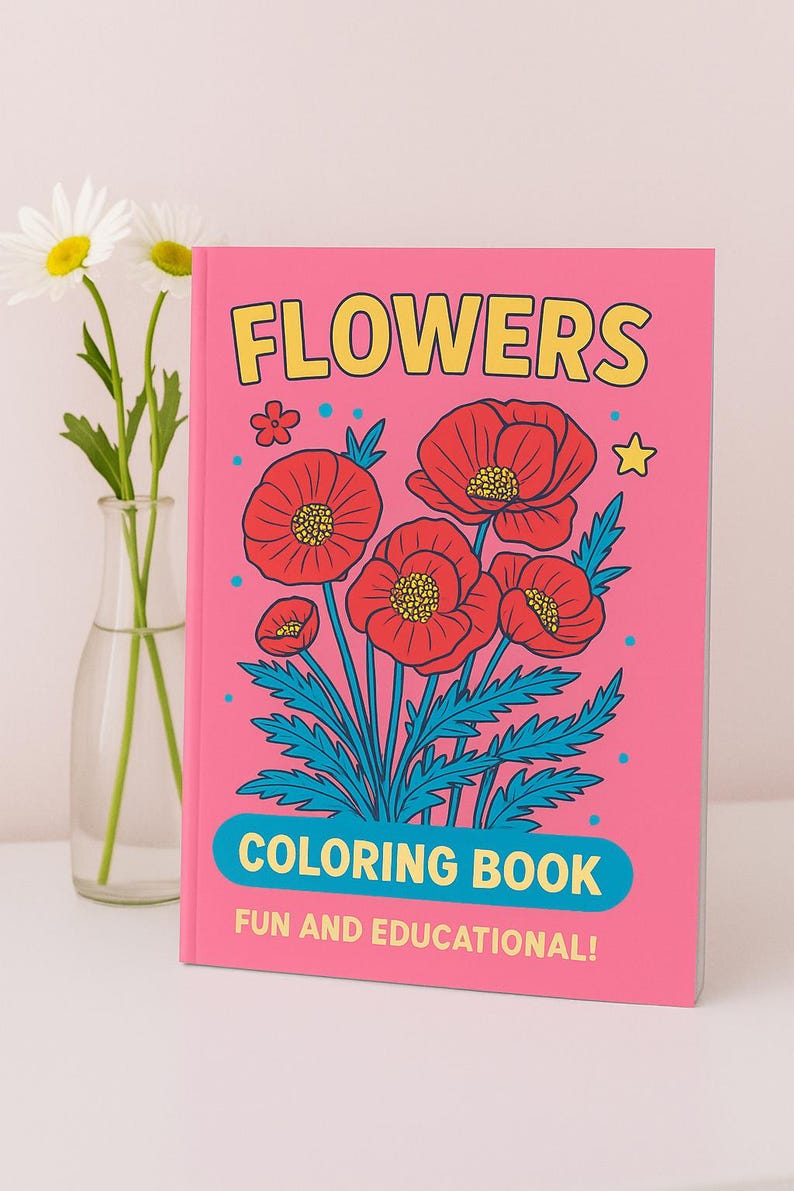 Printable Flowers Coloring Book | 45 Pages | Bold Floral Designs for ...
