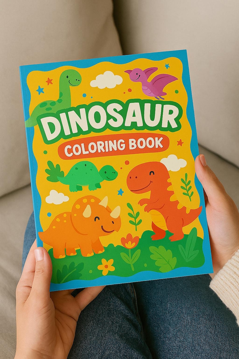 Dinosaur Coloring Book for Kids | Printable PDF | Cute Dino Pages | Fun ...