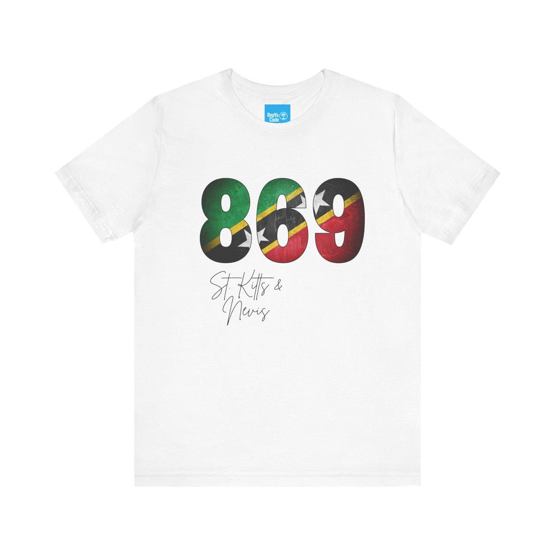869 St. Kitts & Nevis Flag T-shirt Caribbean Area Code Pride Tee - Etsy