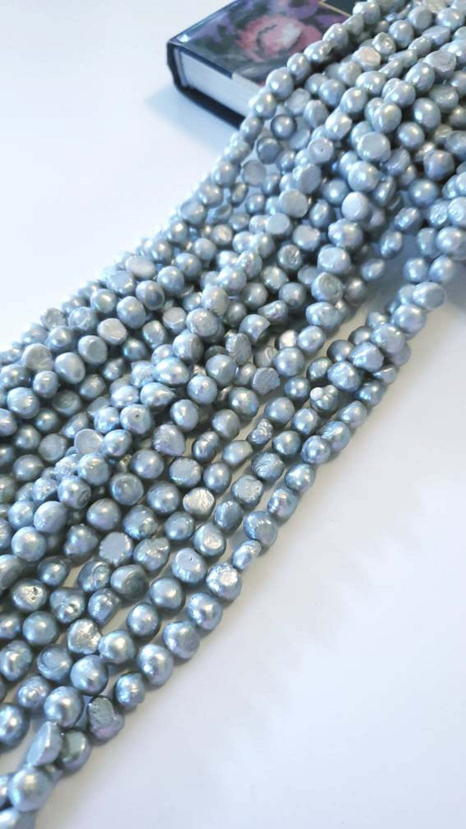 Perle grise 7-8mm perle baroque grise perle deau douce - Etsy France