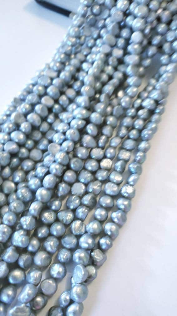 Perle grise 7-8mm perle baroque grise perle deau douce - Etsy France