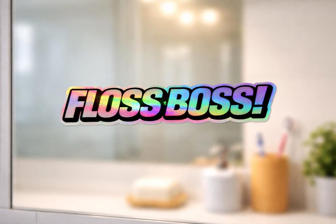 FLOSS BOSS! Holographic Vinyl Decal Sticker - Etsy