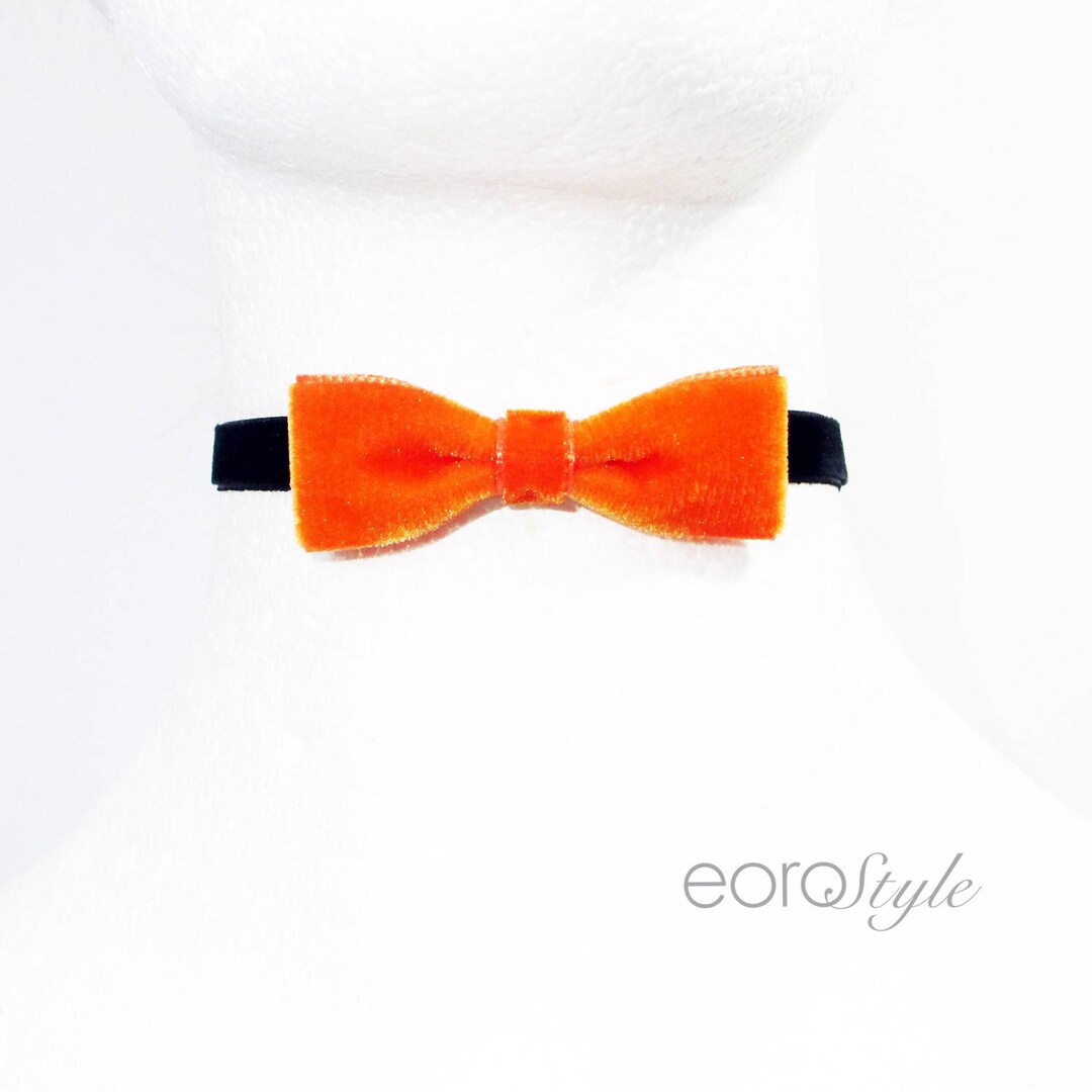 Halloween Choker, Bow Choker, Black Velvet Choker, Red Bow Choker, Sexy ...