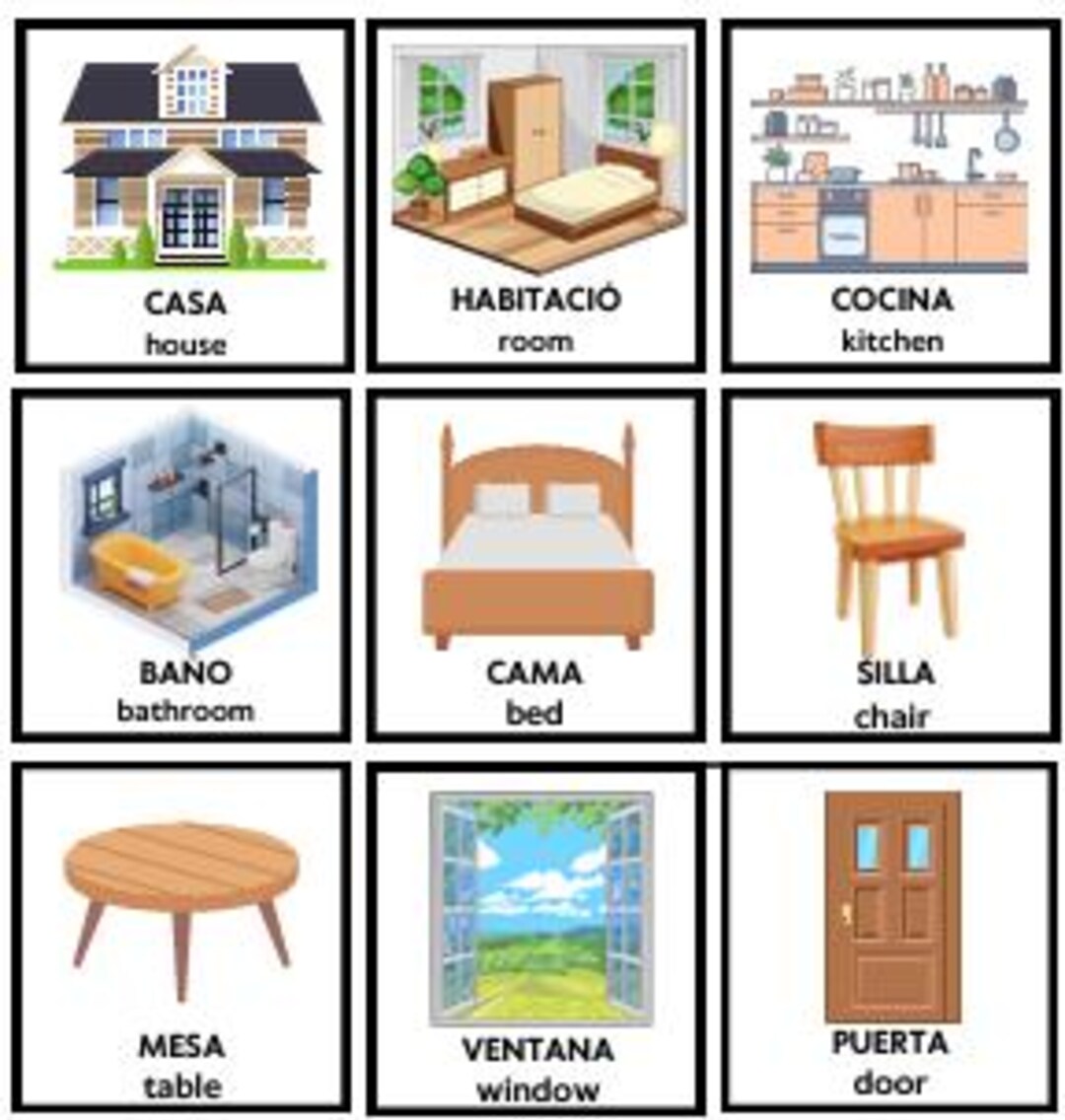 60 Spanish Vocabulary Flashcards for Beginners – A1 Level | Digital ...