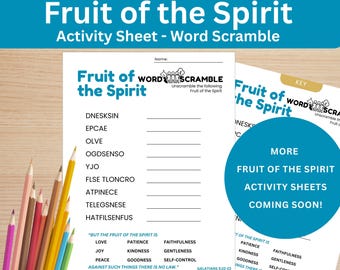 Christian Activity Sheet - Fruit of the Spirit - Verse Maze - Etsy