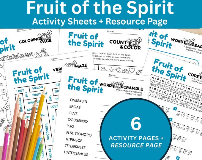 Fruit of the Spirit Bundle | Printable Bookmarks, Coloring | Bible ...