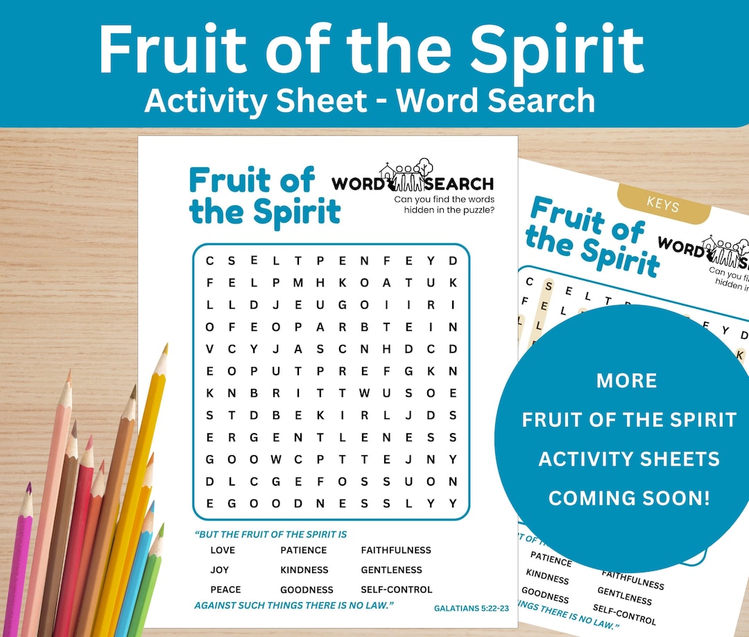 Christian Activity Sheet - Fruit of the Spirit - Etsy