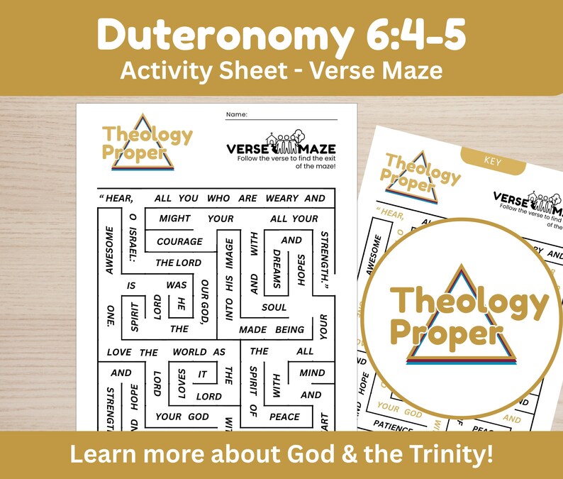 Christian Activity Sheet - Theology Proper - Verse Maze - Etsy