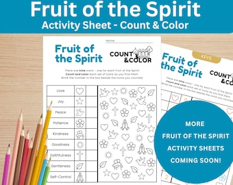 Christian Activity Sheet - Fruit of the Spirit - Verse Maze - Etsy