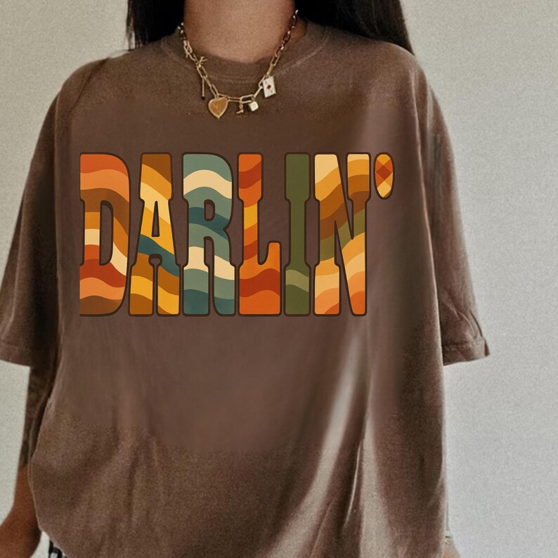 Darlin PNG Sublimation Design, Retro Bold Letters Animal Print Png ...