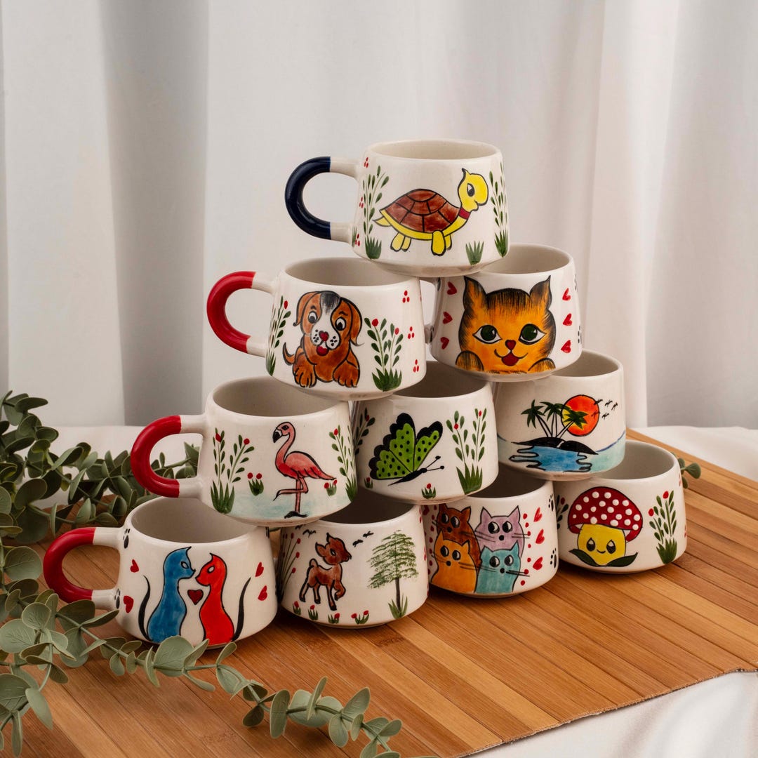 Hand-painted Ceramic Favor Mugs: Baby Showers, Birthdays - Etsy