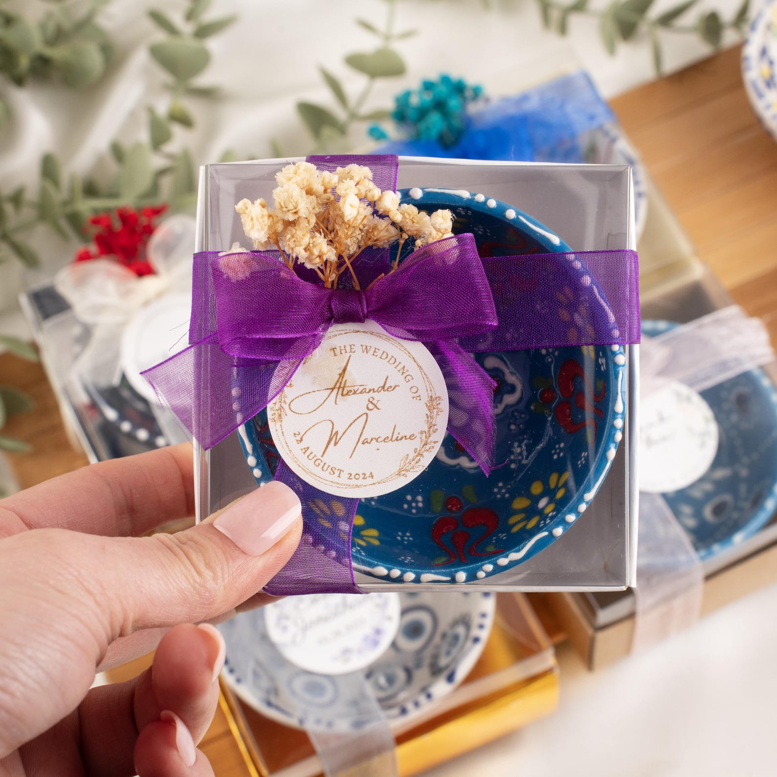 Handmade Mexican Ceramic Favor Bowls: Personalized Wedding Guest Gifts ...