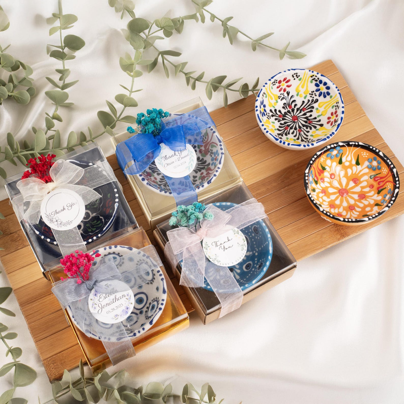 Handmade Mexican Ceramic Favor Bowls: Personalized Wedding Guest Gifts ...
