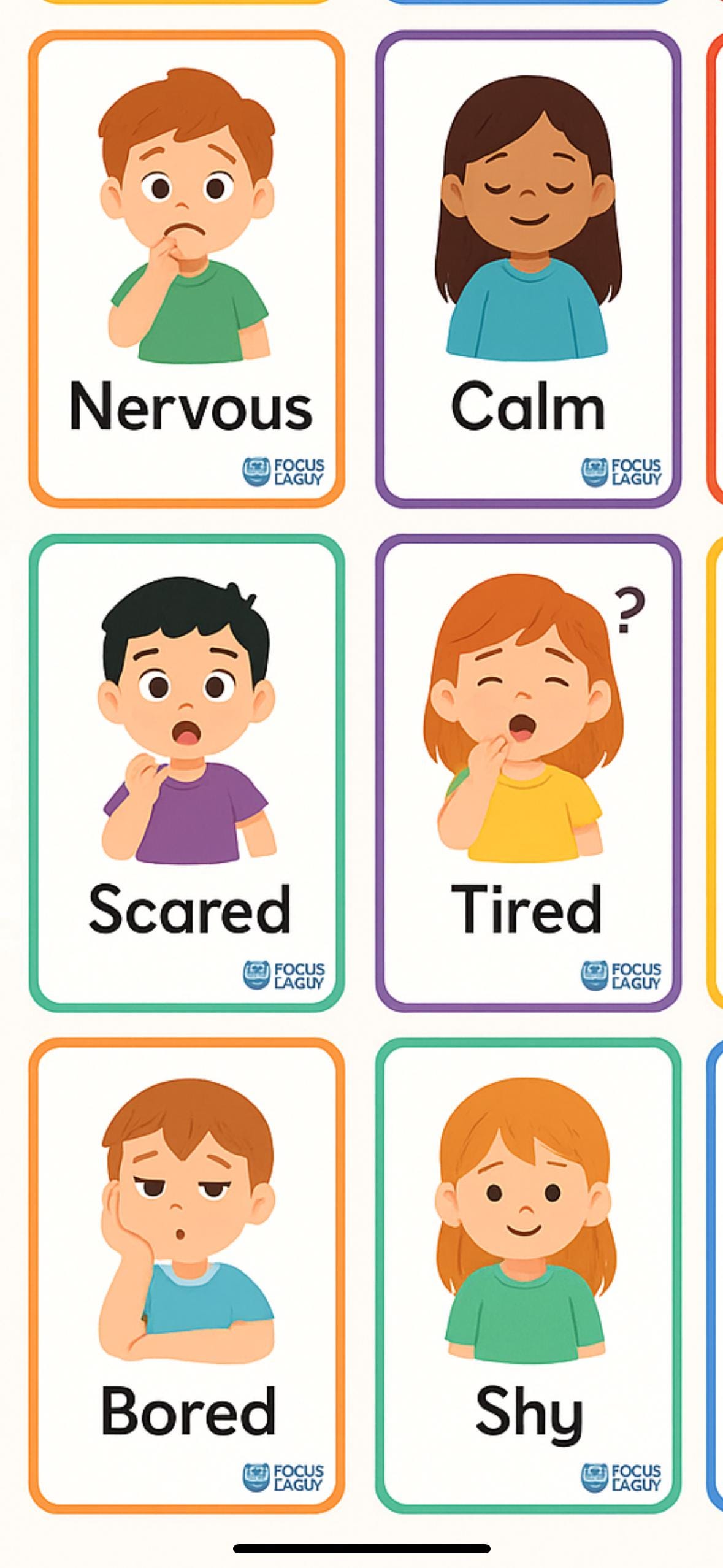 Emotion Flashcards for Kids: Illustrated Feelings, ADHD Friendly ...