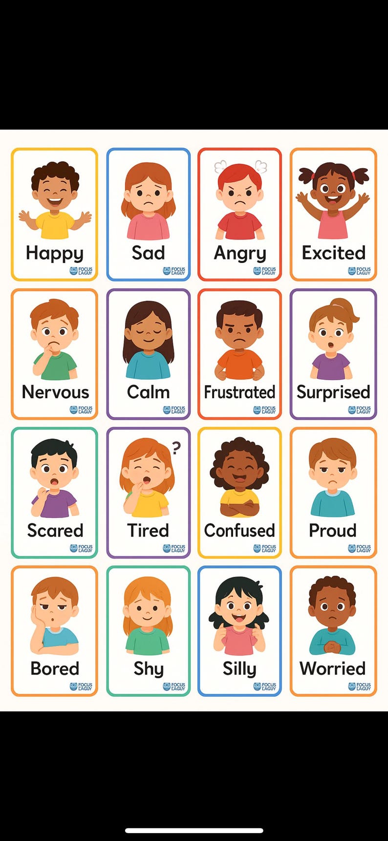 Emotion Flashcards for Kids: Illustrated Feelings, ADHD Friendly ...
