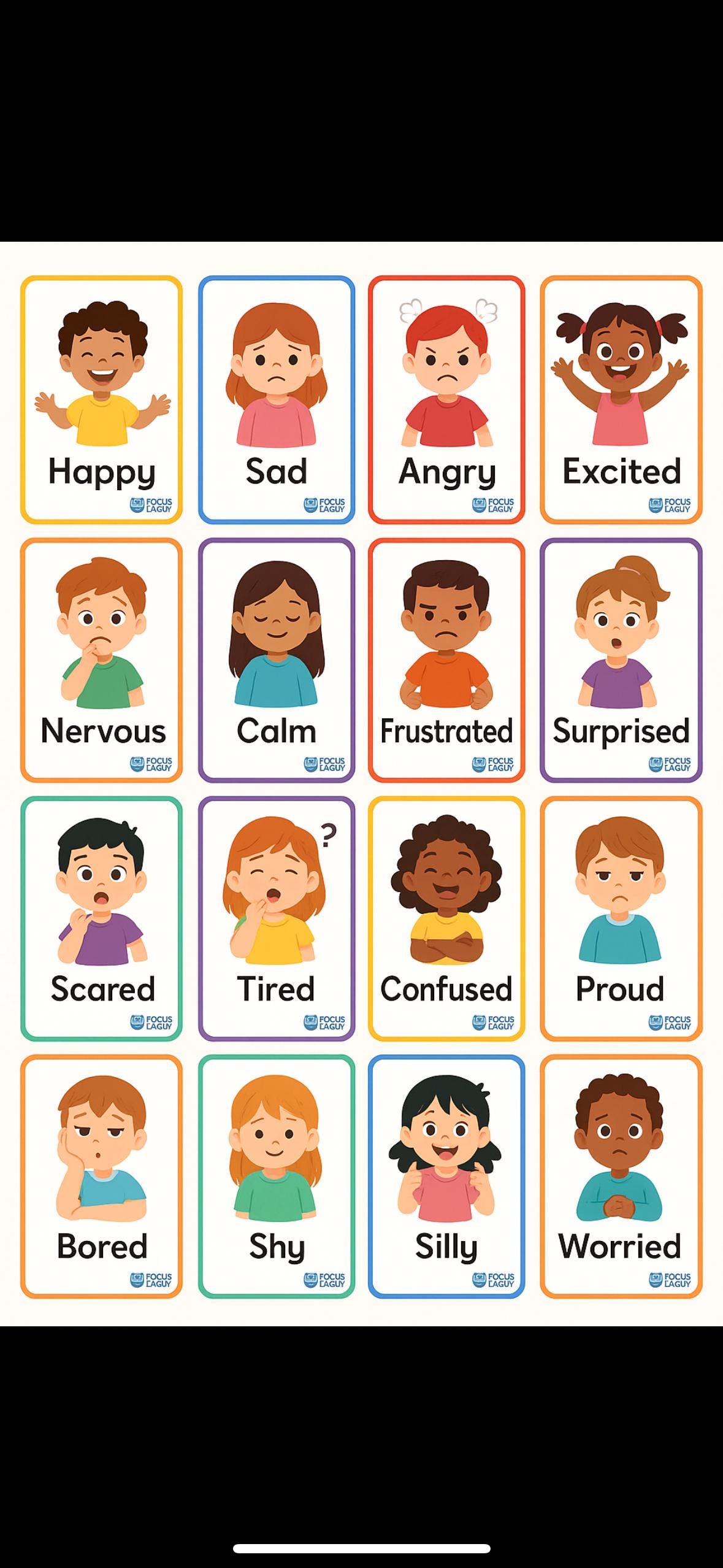 Emotion Flashcards for Kids: Illustrated Feelings, ADHD Friendly ...