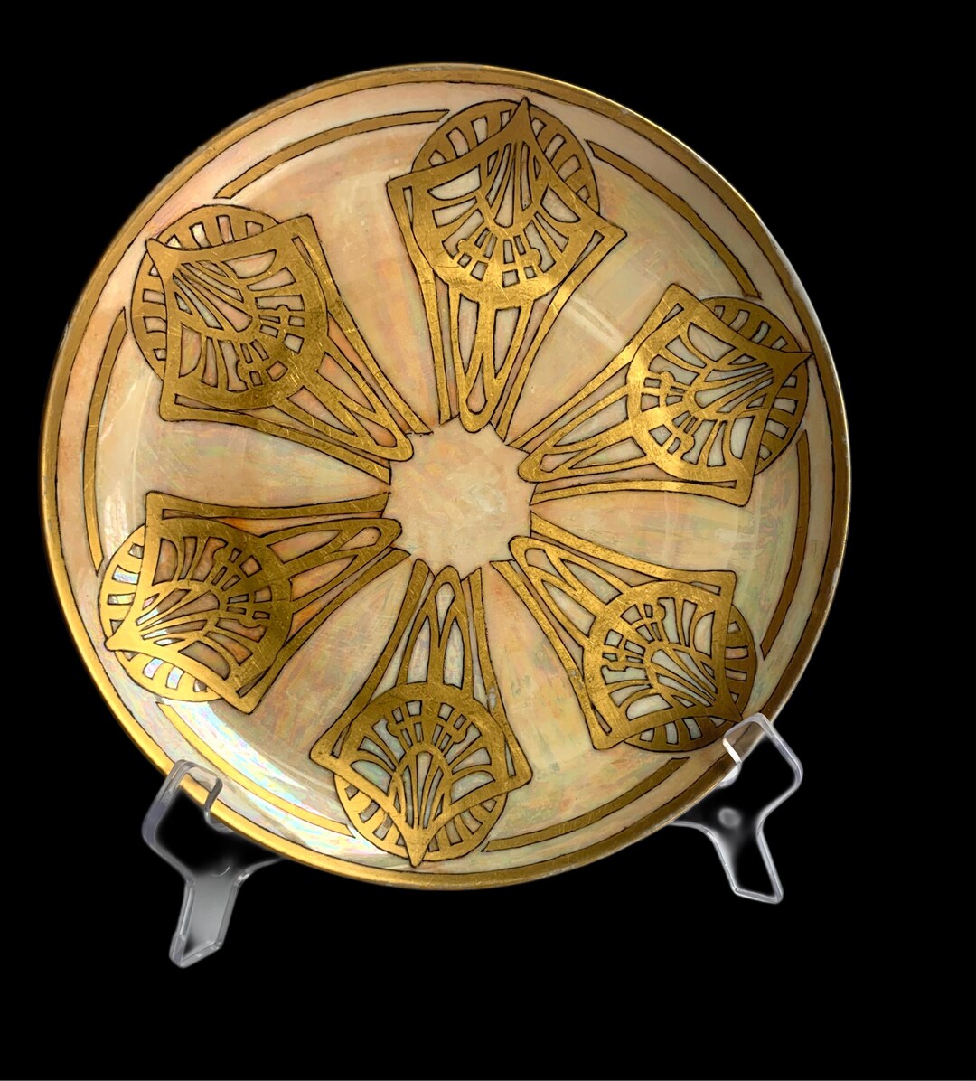 Vintage Art Deco Nouveau Round Decorative Plate , England Antique - Etsy