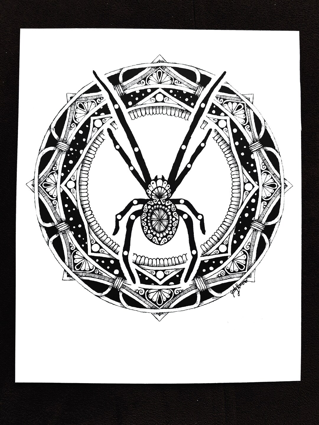 8x8 Mandala Spider Art Print - Etsy