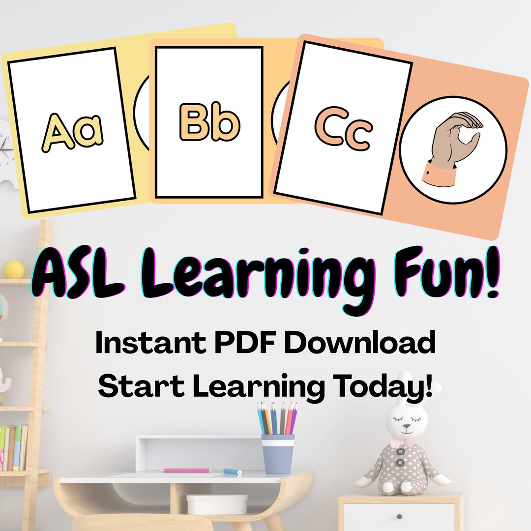Printable ASL Flashcards + Alphabet Sheets – 26 Full-size Letters for ...