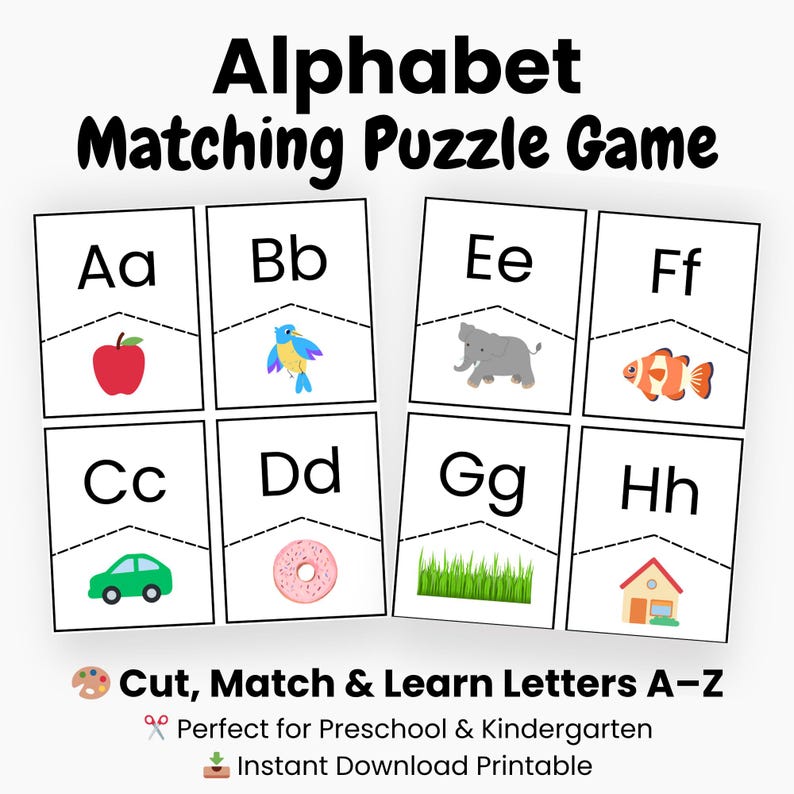 Kids ABC Matching Game | Printable Cut Out Activity | Pre K Learning ...