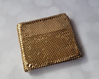 Vintage Taupe Gold Metal Mesh Leather Wallet Whiting Davis - Etsy