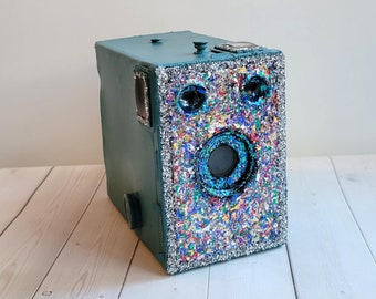 Visual Arts Hand Painted Glitter Camera Cameras etna.com.pe