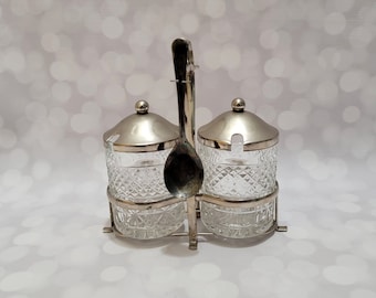 Rare Antique 1930s Silver Triple Plate 3-condiment Server With Handle ...