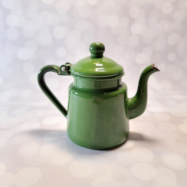 Green Enamel Teapot - Etsy