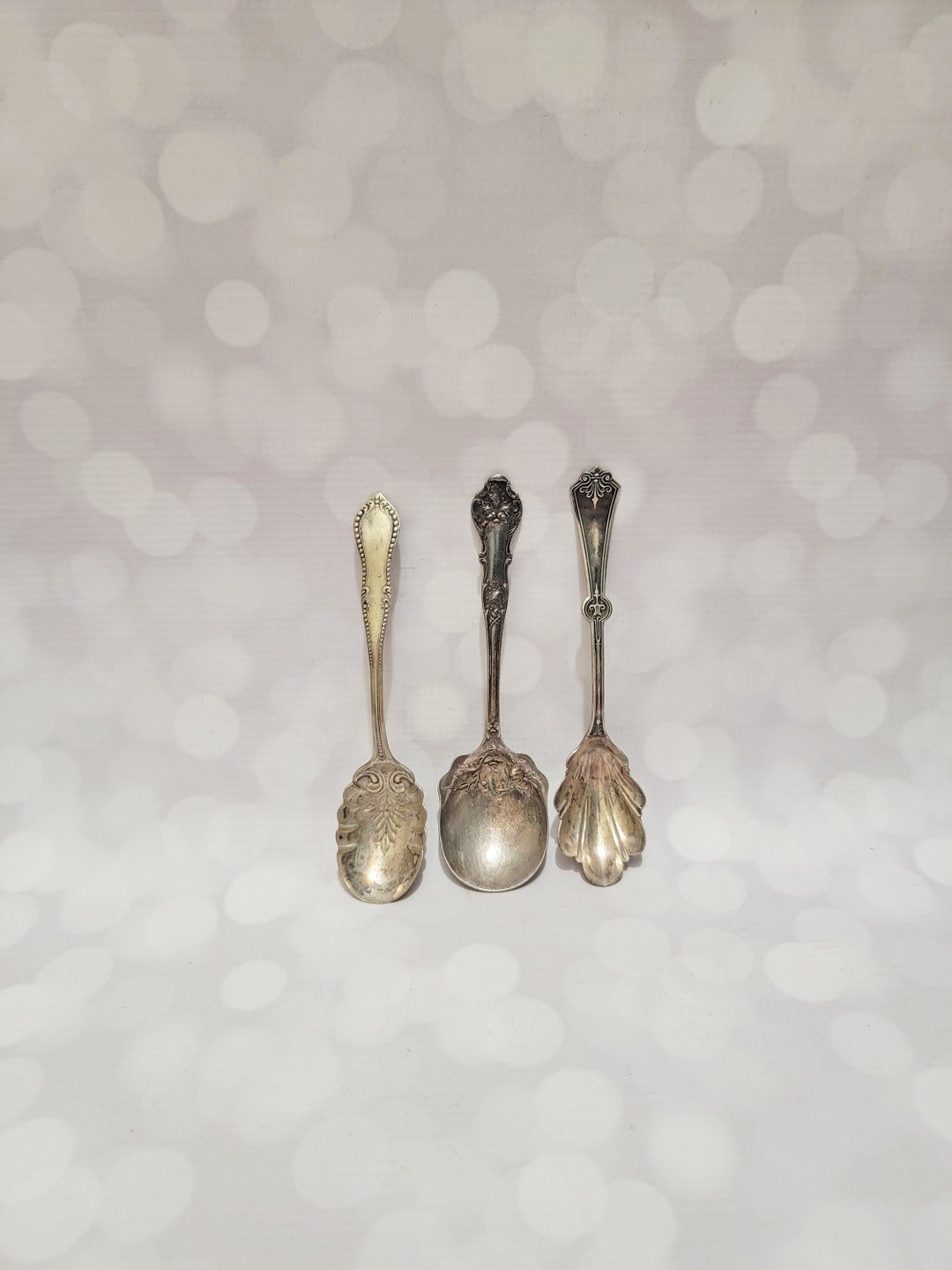 Antique Silverplate Spoons Mismatch Set of 3 - Etsy