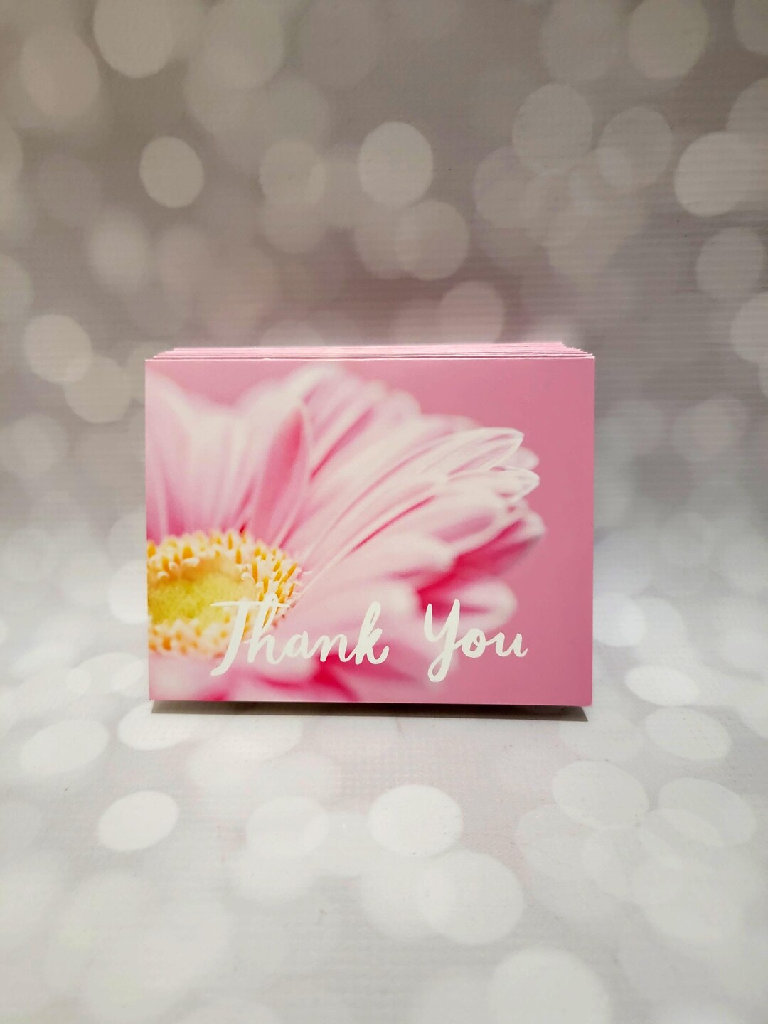 Pink Gerber Daisy Thank You Cards Set of 4 - Etsy