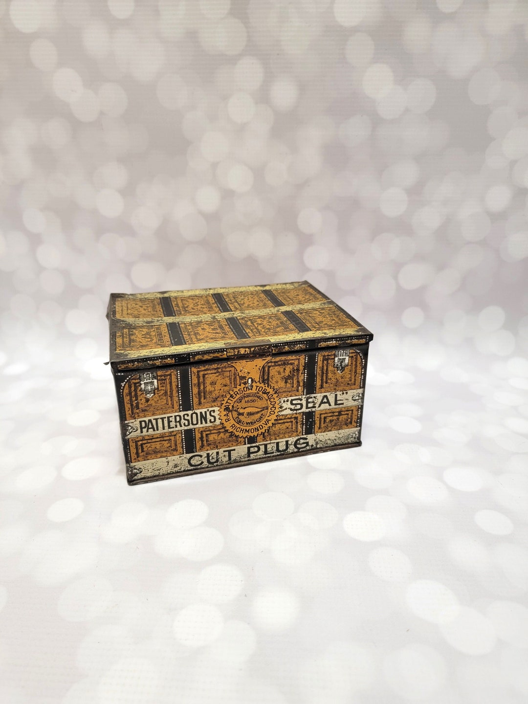 Antique Patterson's seal Cut Plug Tobacco Tin - Etsy