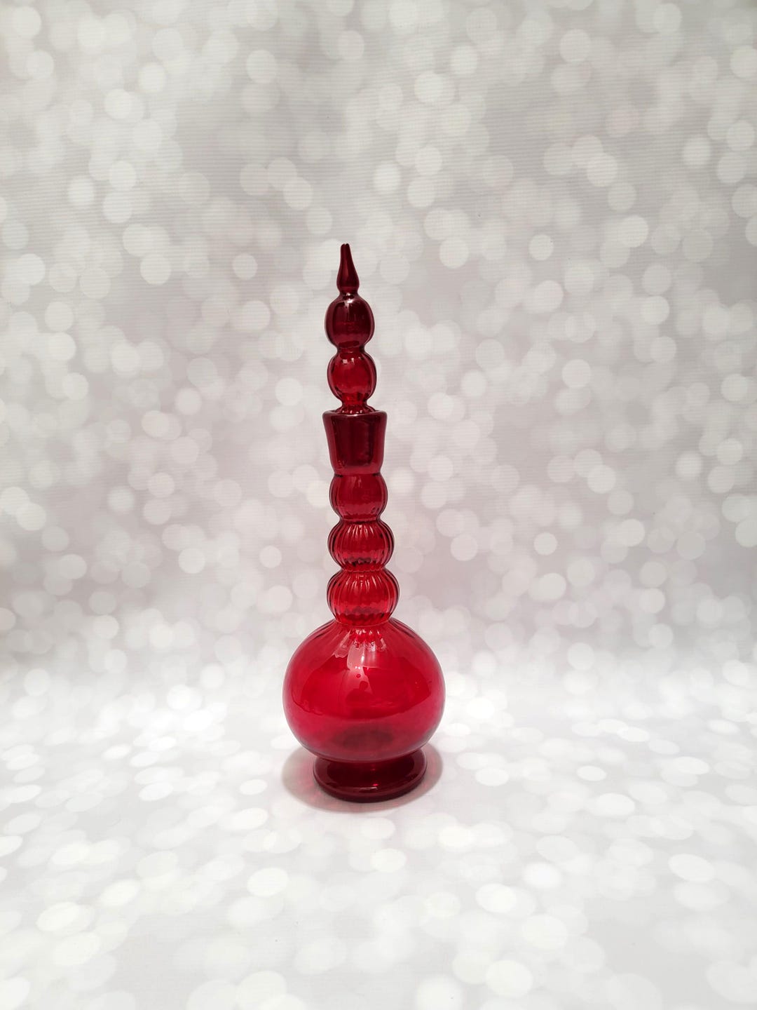 Red Handblown Glass Vintage Decanter or Genie Bottle - Etsy