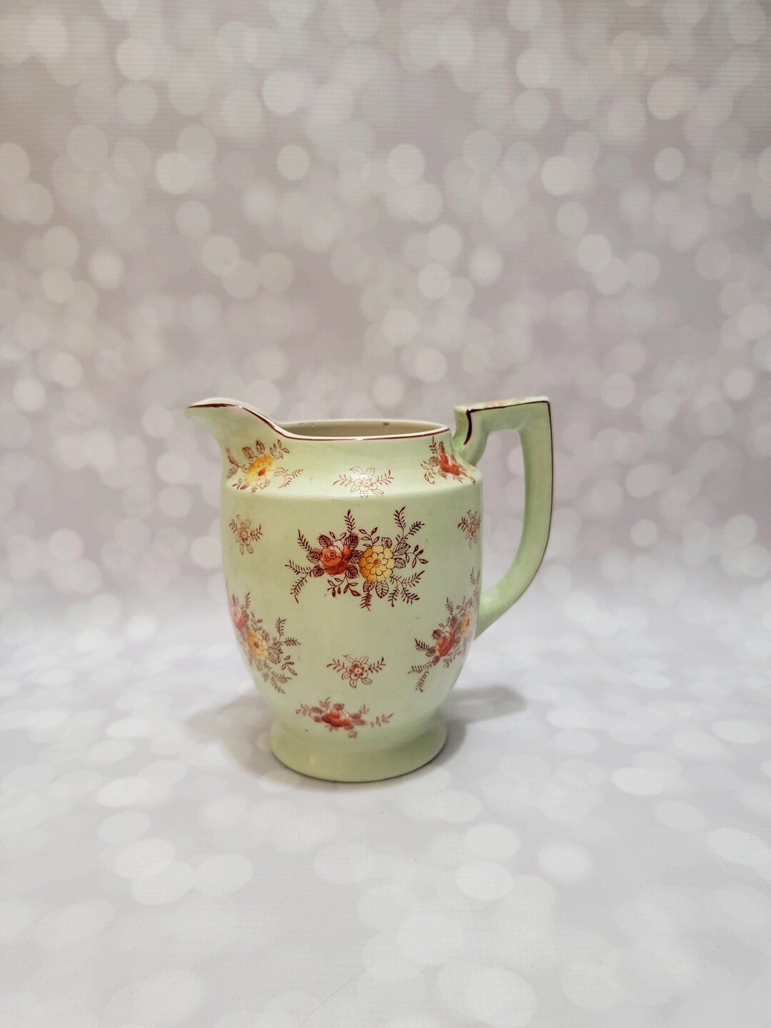 Green Floral Pitcher Made in Japan - Etsy