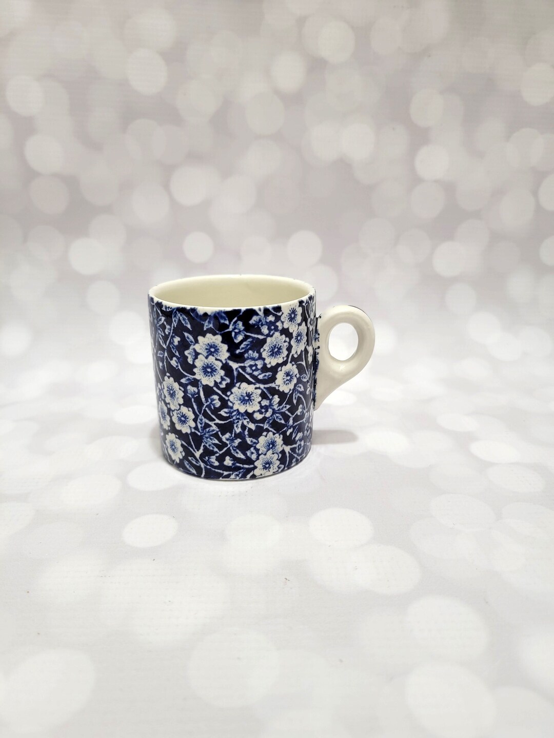 Staffordshire Ironstone Blue Calico Mug - Etsy