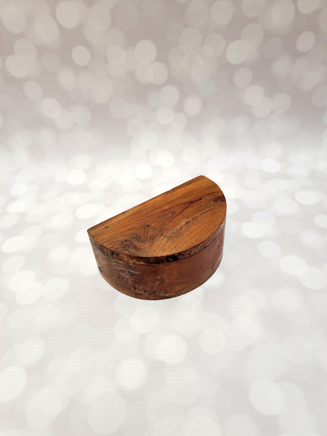 Vintage Half Circle Wood Box - Etsy