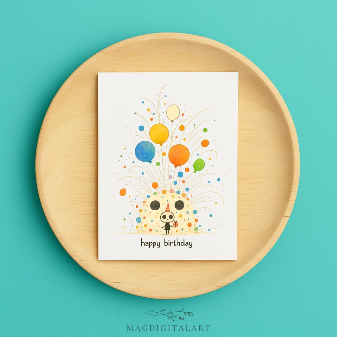 Colorful Skull Birthday Card – Funny Cute Skeleton Party Card With ...