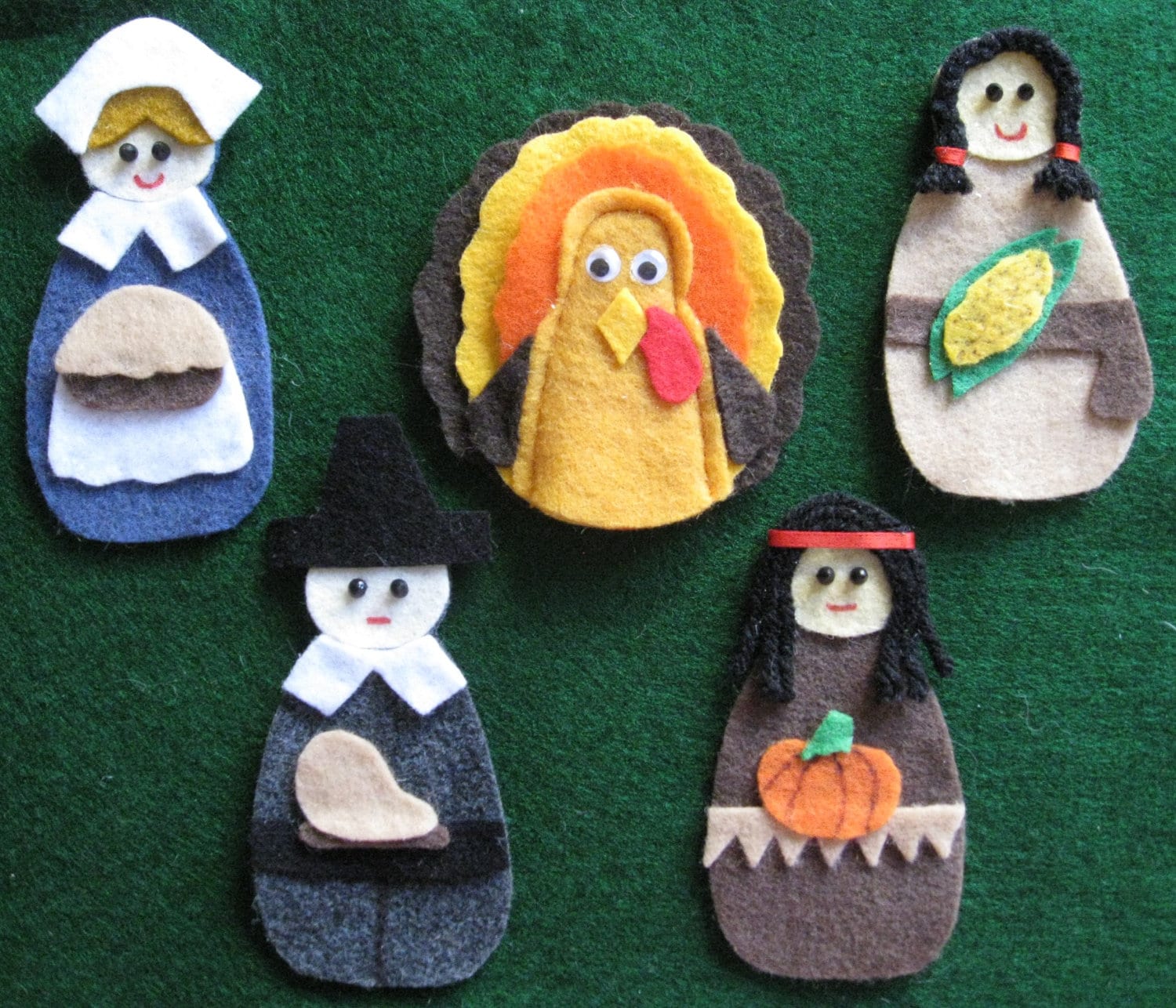 Thanksgiving Felt Board Set With Laminated Rhyme. 4 Men and Women, 1 ...