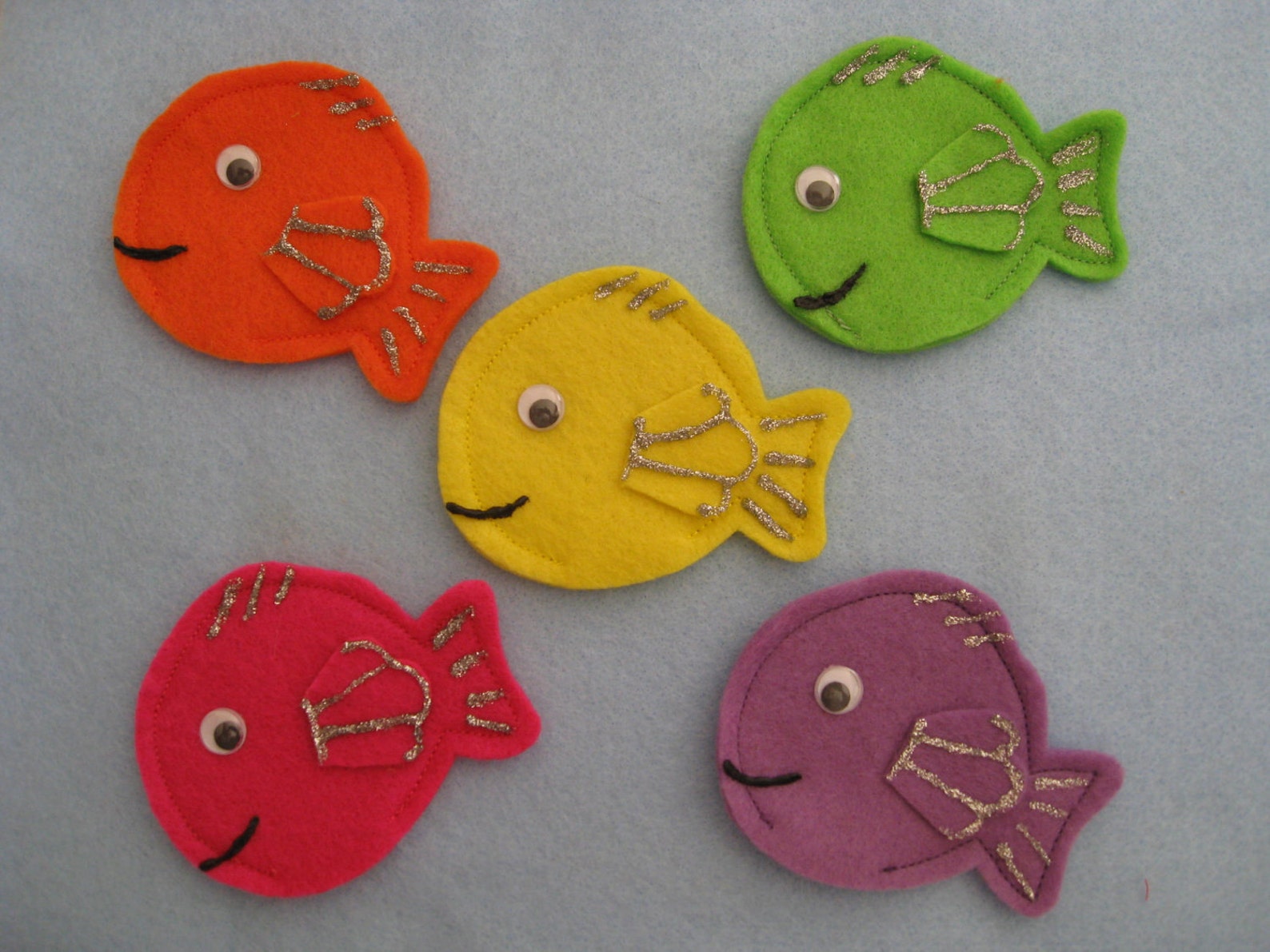 5 Little Fish Finger Puppets With Rhyme, Handcrafted From Felt - Etsy