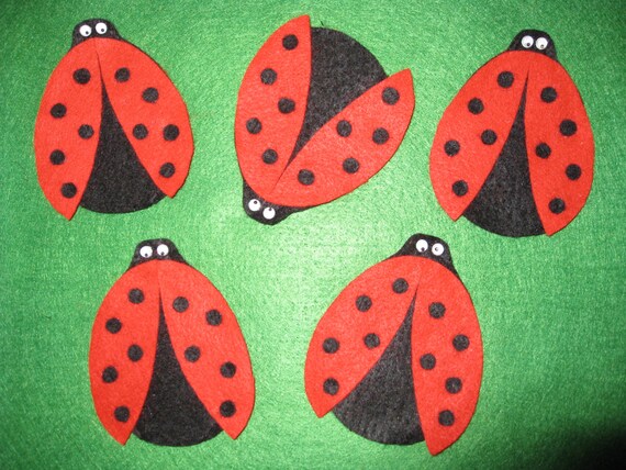 5 Ladybugs Felt Board Set With Laminated Rhyme - Etsy