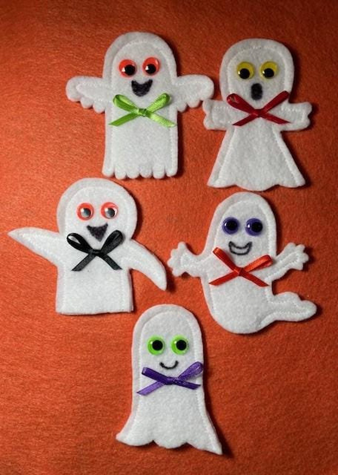 5 Little Ghosts Finger Puppets With Laminated Rhyme - Etsy