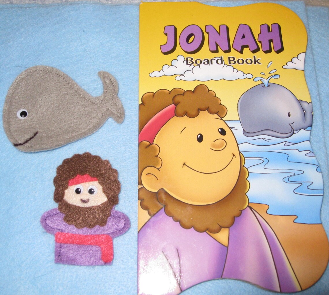 Jonah and the Whale Finger Puppets, Handcrafted From Felt, Board Book ...