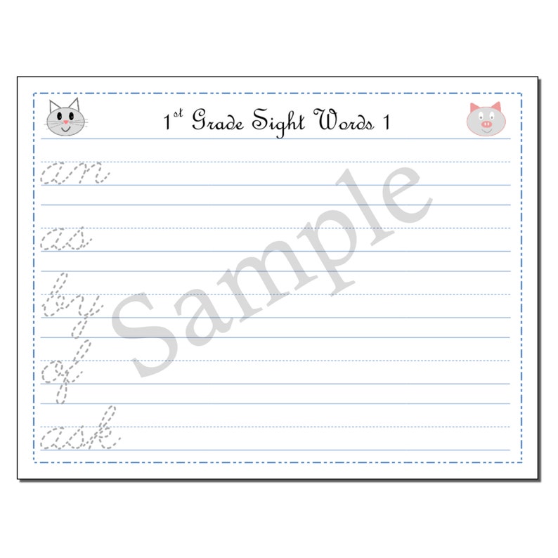 1st Grade Sight Words Cursive Handwriting Worksheets - Etsy Australia
