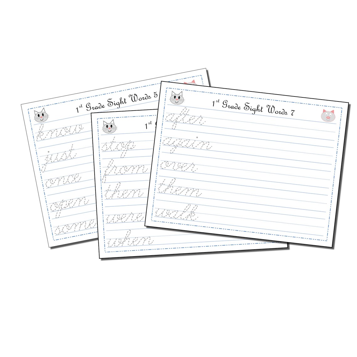 1st Grade Sight Words Cursive Handwriting Worksheets - Etsy