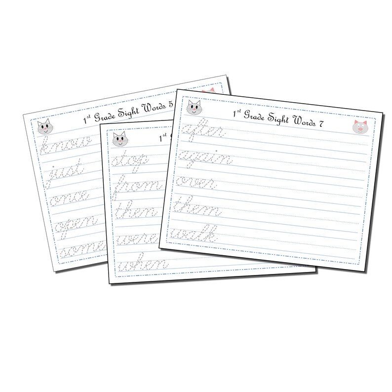 1st Grade Sight Words Cursive Handwriting Worksheets - Etsy Australia