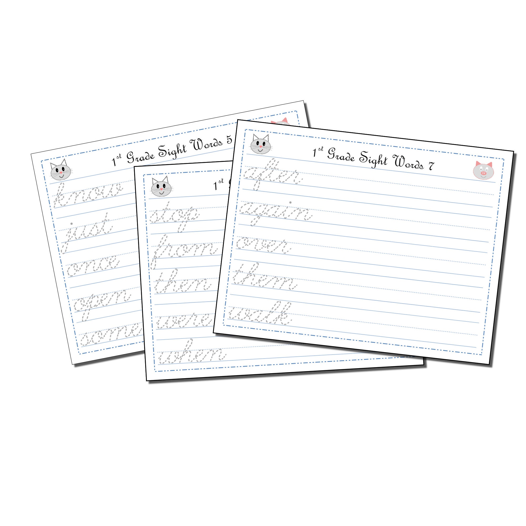 1st Grade Sight Words Cursive Handwriting Worksheets - Etsy