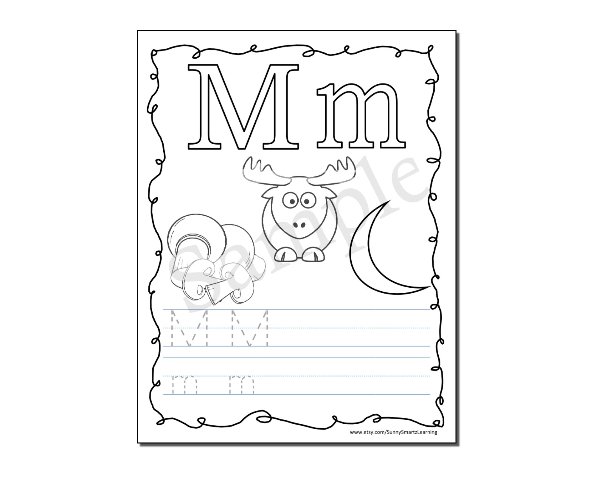 Alphabet Color and Handwriting Worksheets for Pre-k/kindergarten - Etsy