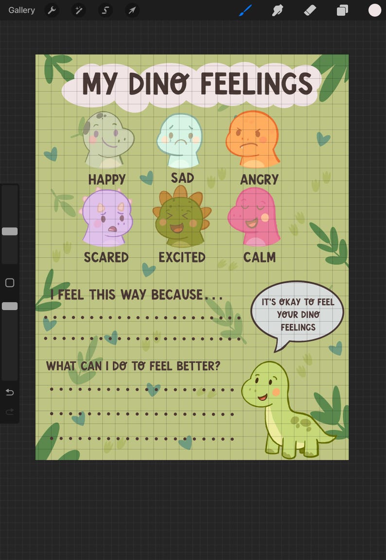 My Dino Feelings | Printable Kids Emotion Chart & Reflection Sheet - Etsy