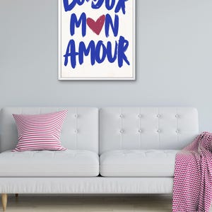 Bonjour Mon Amour Printable - French Love Quote Wall Art - Romantic ...